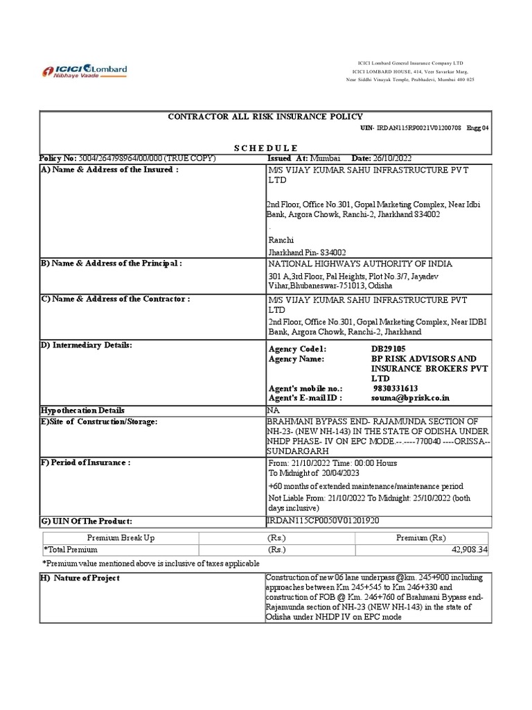 Policy Copy 20221026133516 | PDF | Insurance | Indemnity