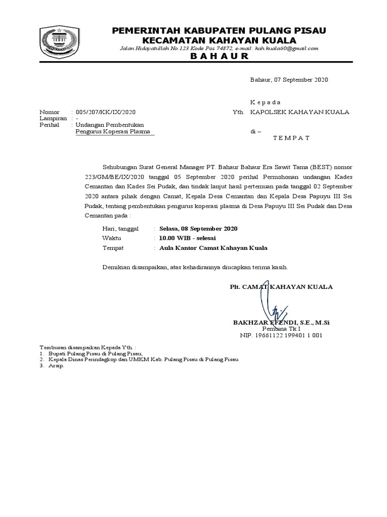 Surat Undangan Kapolsek Dan Danramil | PDF