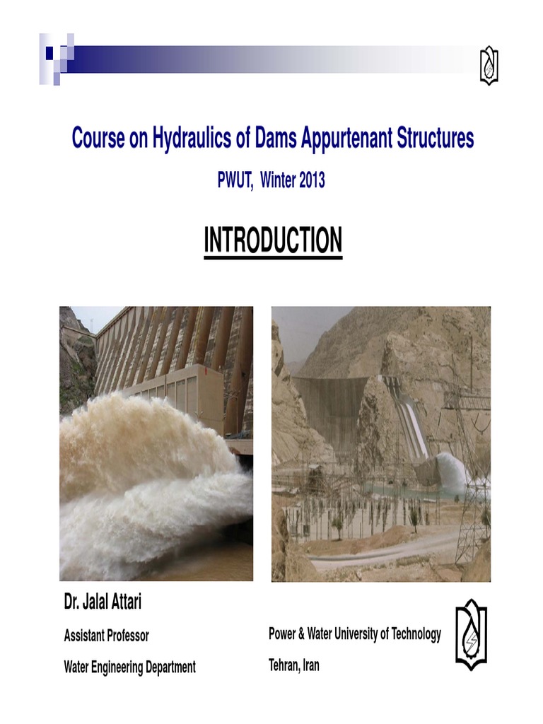 Course on Hydraulics of Dams Appurtenant Structures | PDF | Spillway | Dam