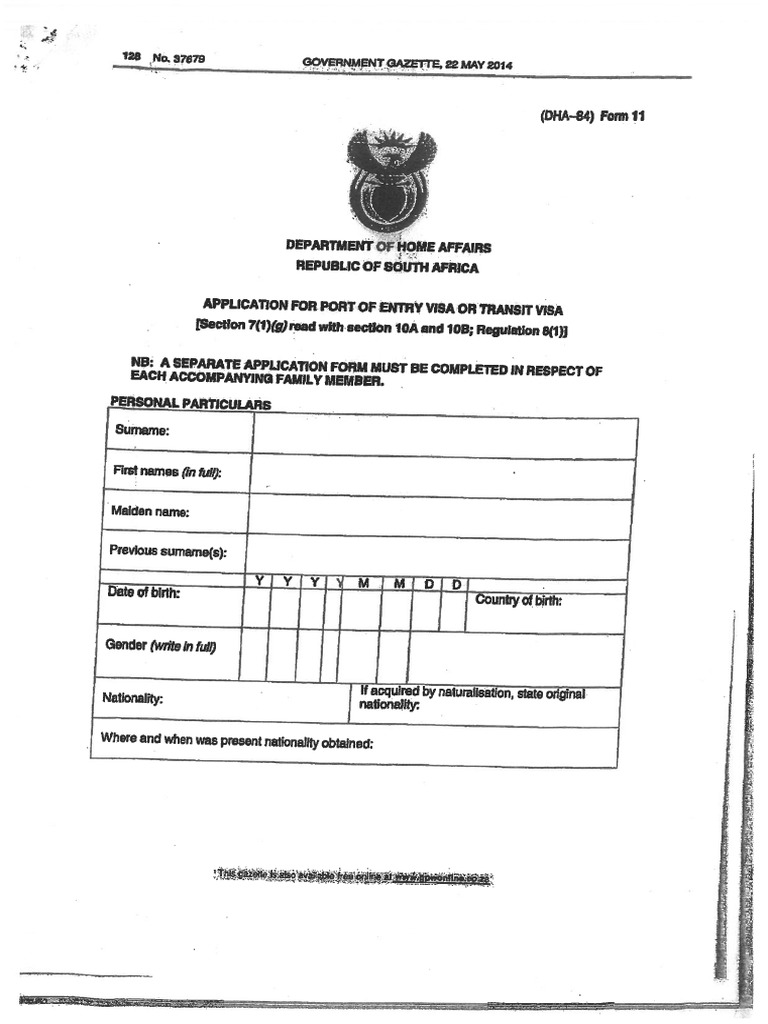 Visitors Visa Form | PDF