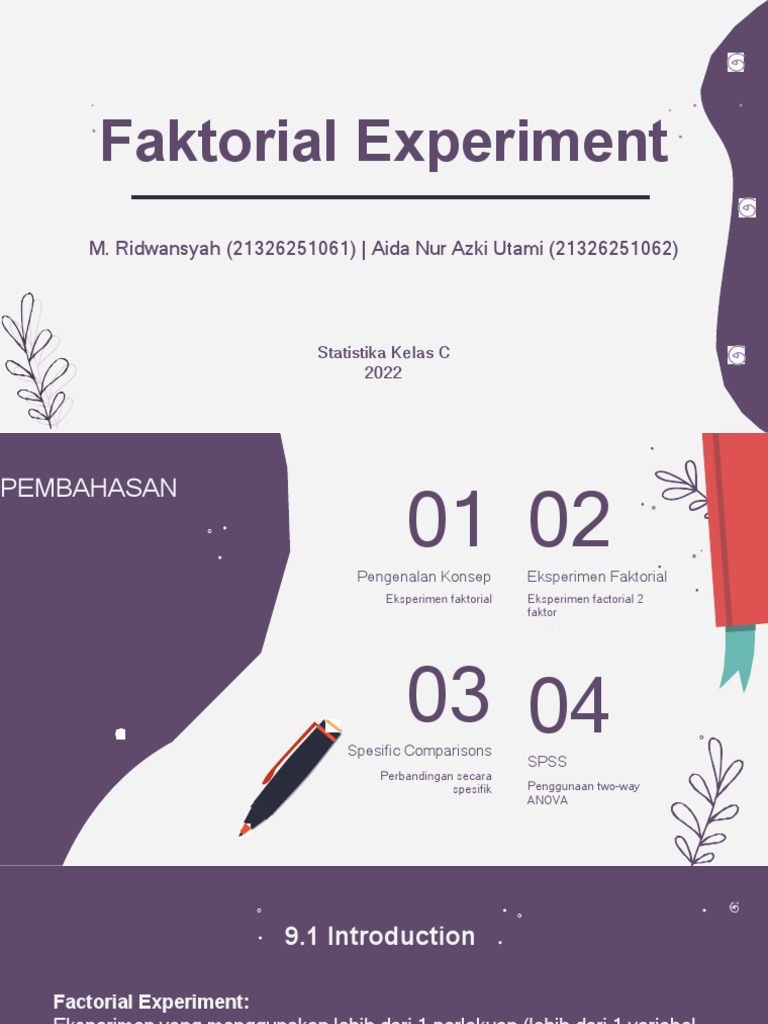 Kel 8 - Factorial Experiment - Statistika Ridwan Aida | PDF