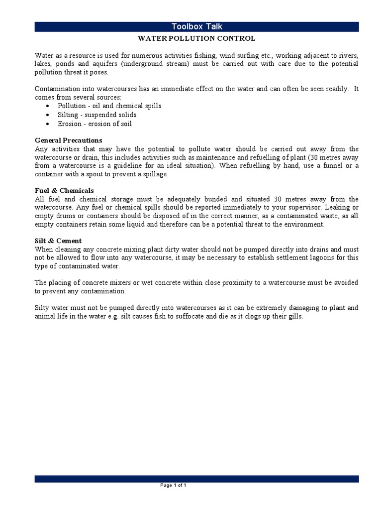 Water Pollution Control | PDF