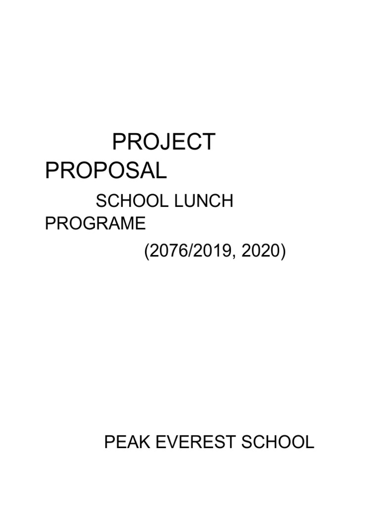 Lunch Program Proposal | PDF | School Meal | Foods
