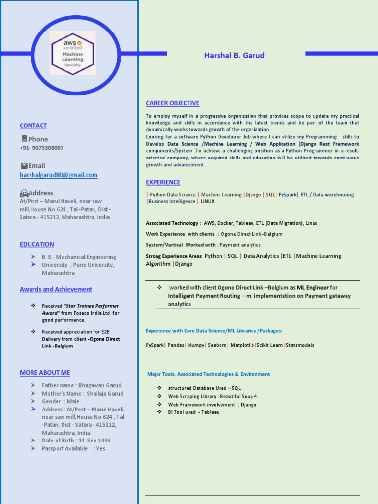 Harshal Garud Python Pdf Analytics Python Programming Language 