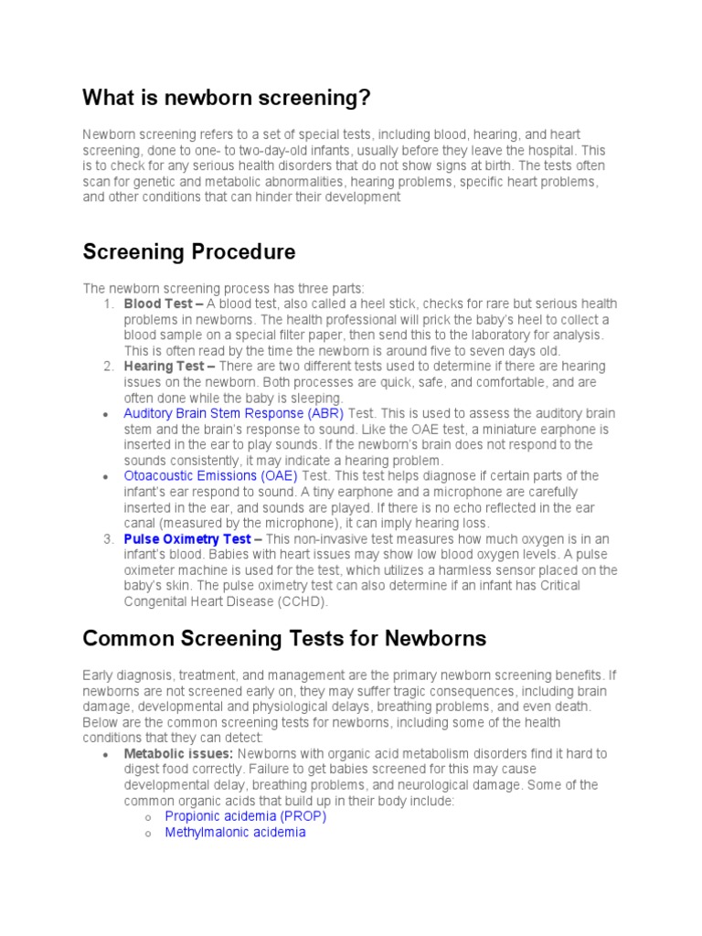 What Is Newborn Screening | PDF | Clinical Medicine | Medical Specialties