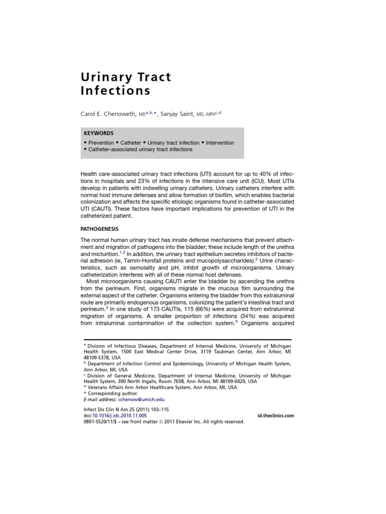 Urinary Tract Infections | PDF | Urinary Tract Infection | Hospital ...