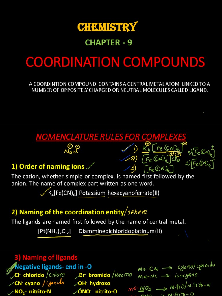 Coordination Compounds 2 Pdf Coordination Complex Ligand