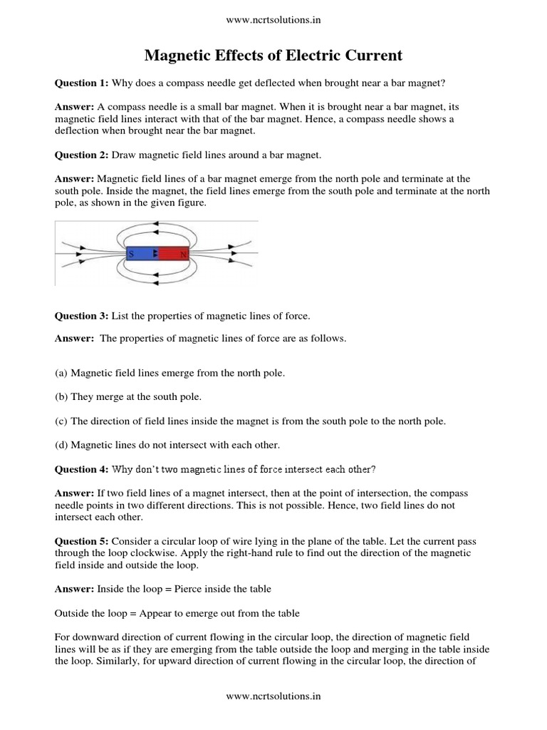Magnetic Effects of Electric Current | PDF | Electromagnetic Induction | Electric Generator