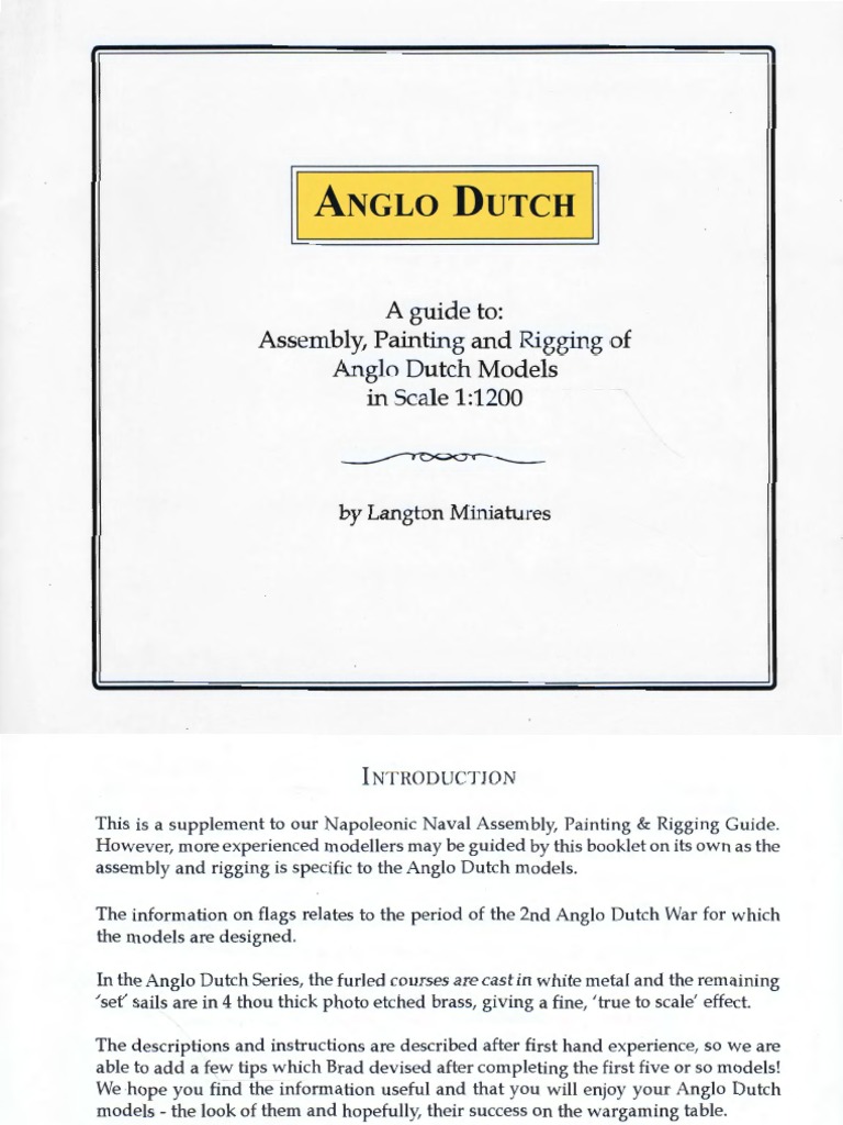 Anglo-Dutch Painting & Rigging Guide V1 | PDF