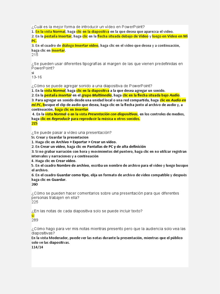 Preguntas Power Point | PDF | Microsoft PowerPoint | Desarrollo de software