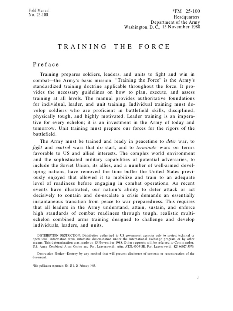 FM 25-100 19881115 | PDF | Combined Arms | Military