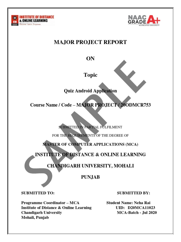 Sample Project Report Pdf Java Programming Language Java Software Platform 2697