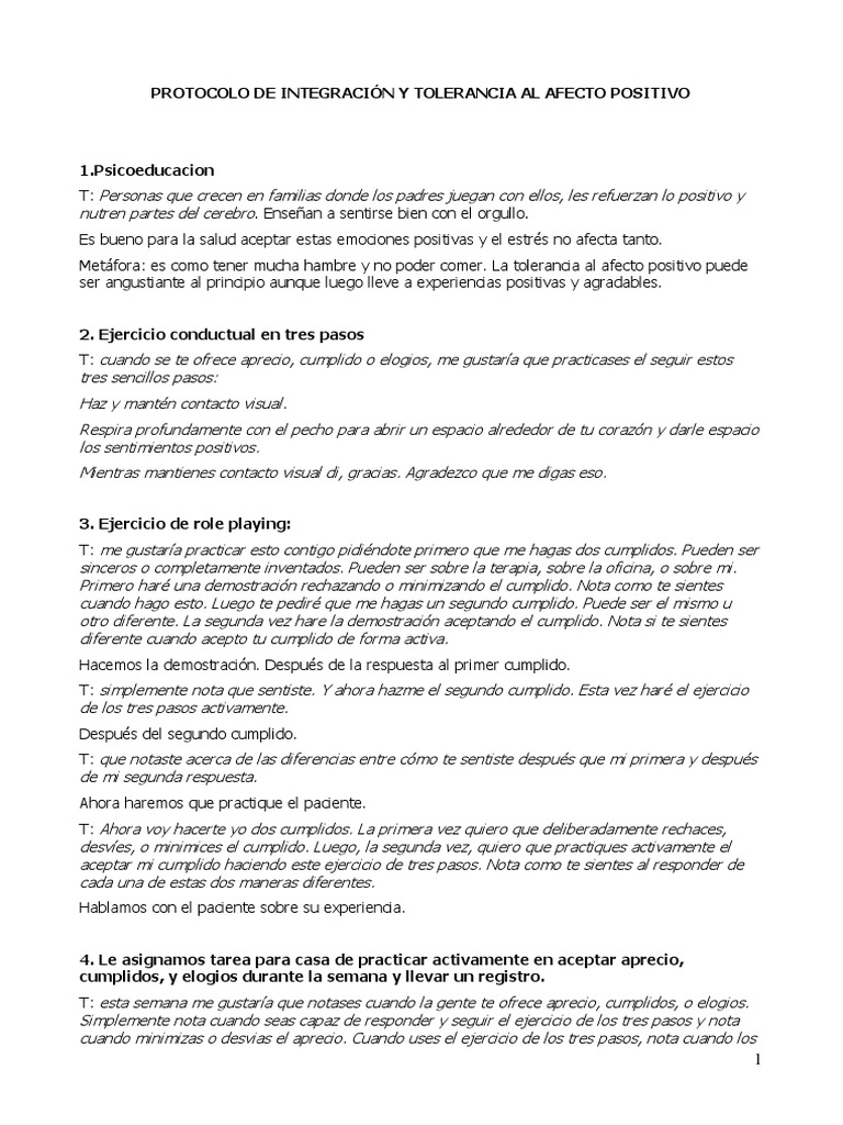 5.protocolo de Tolerancia Al Afecto Positivo | PDF | Las emociones ...