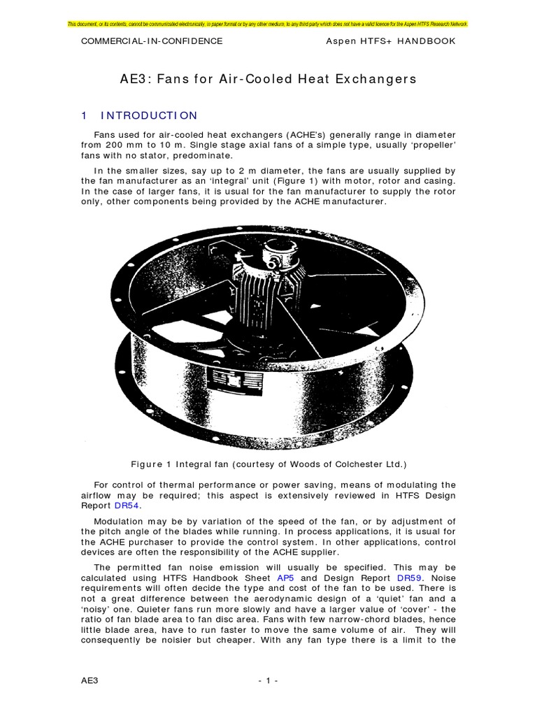 Selection and Installation of Fans for Air-Cooled Heat Exchangers - A Comprehensive Guide to the ...