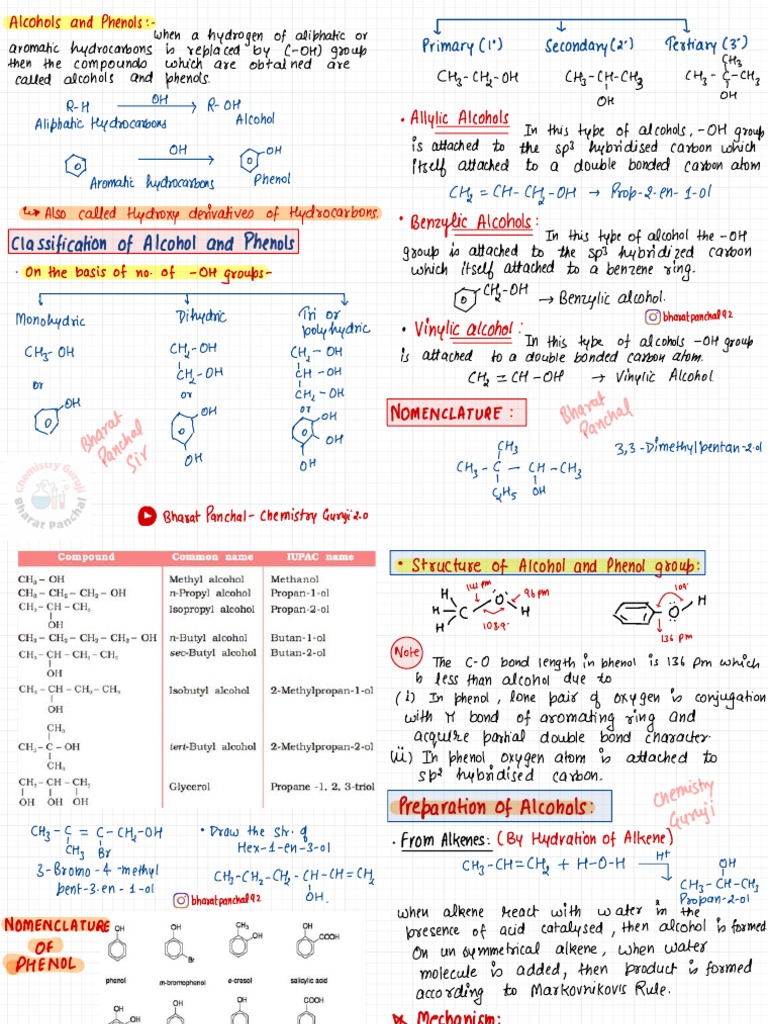 Alcohol Phenol and Ethers | PDF | Aldehyde | Alkene