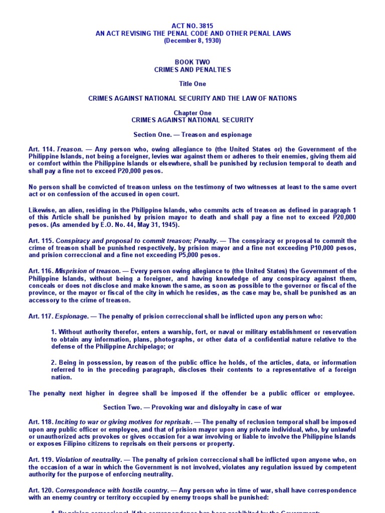 RPC 2 Codal | PDF | Treason | Forgery