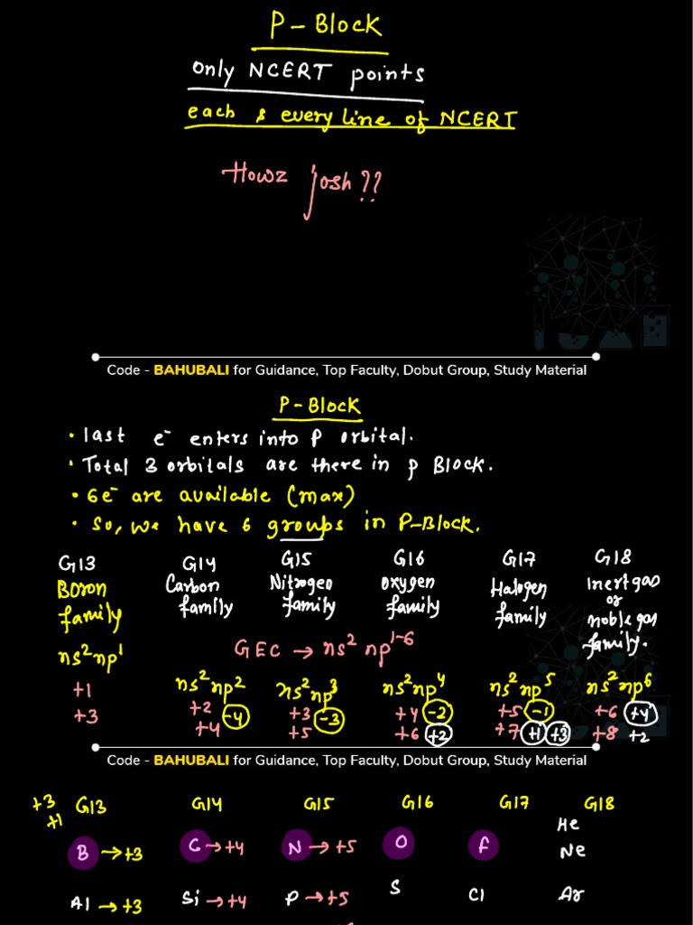P Block Class 11 by VT Sir | PDF | Carbon | Chemical Bond