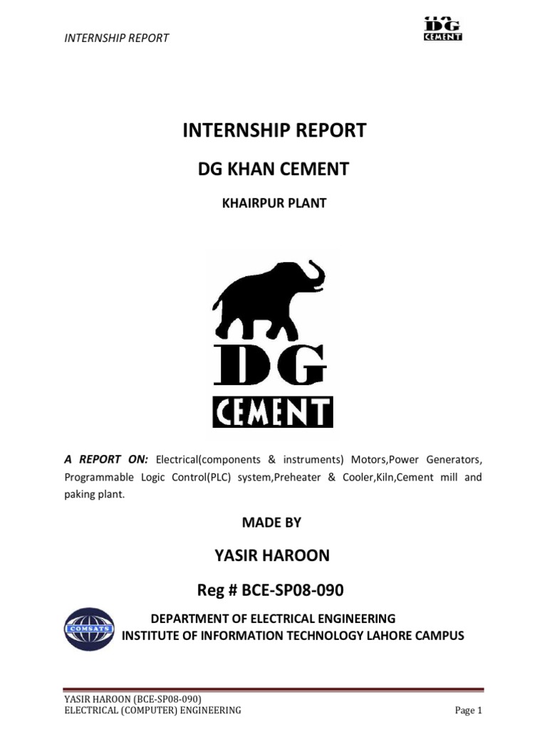 Dg Cement Internship Report Pdf