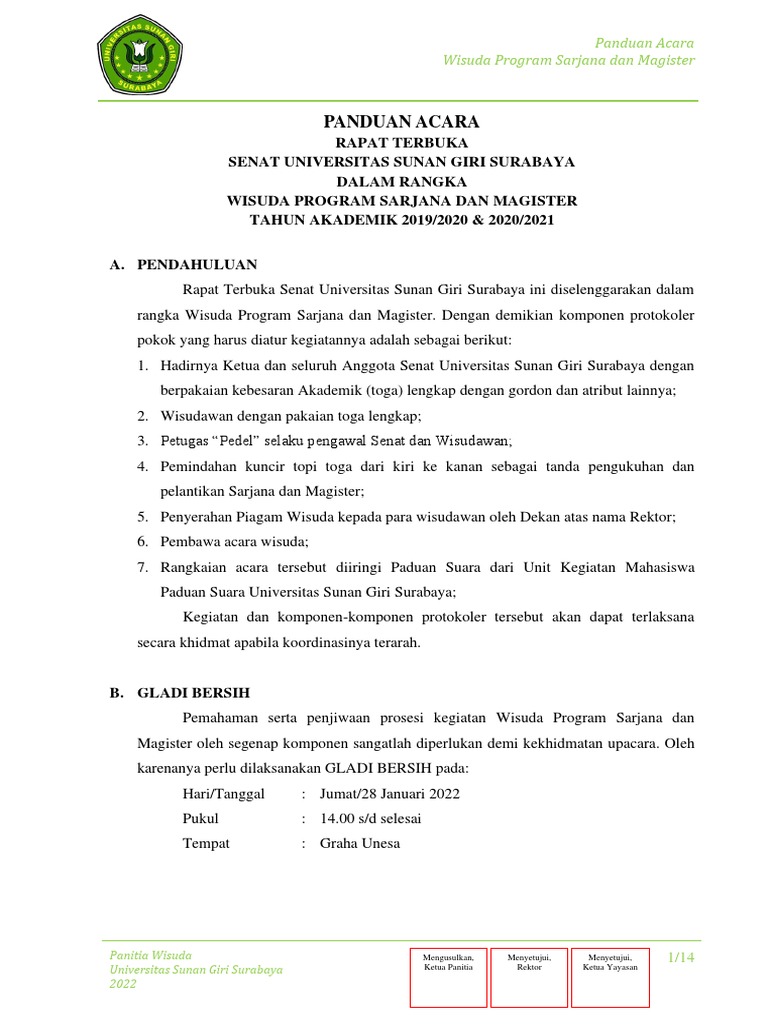 Panduan Acara Wisuda 2022 Final | PDF