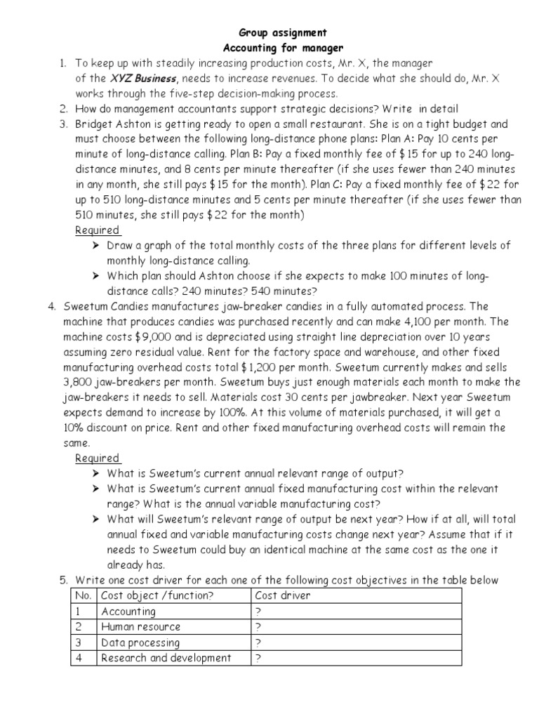 Group Assigt - Answer MGT Acc | PDF
