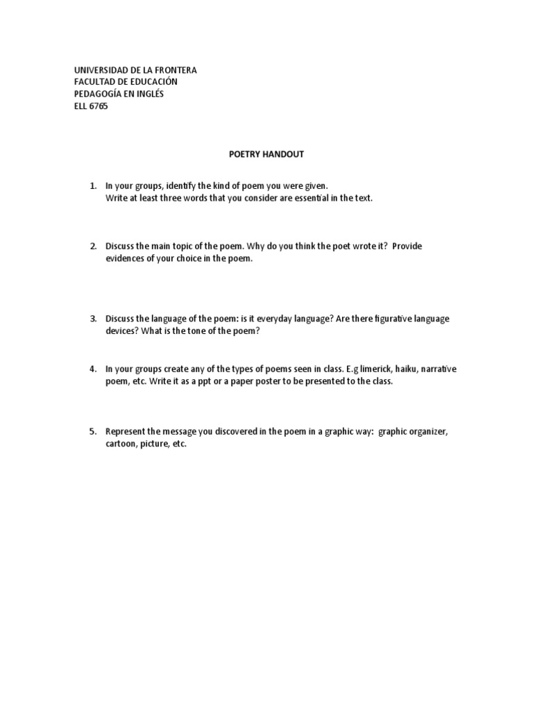 Poetry Handout | PDF