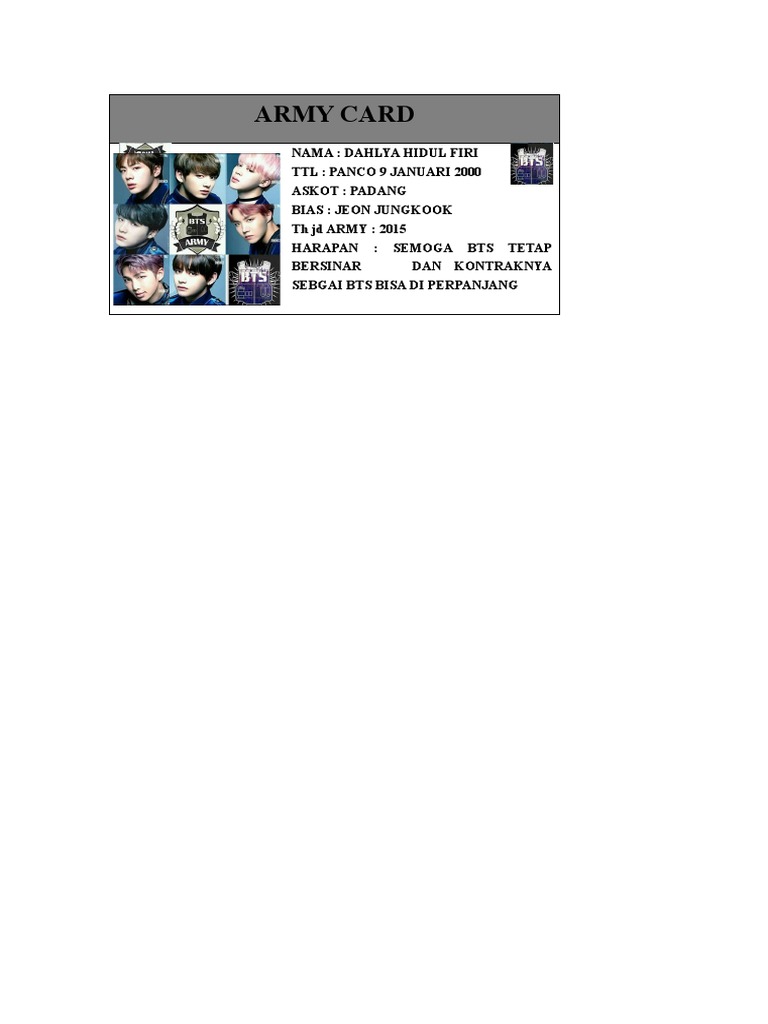 Army Card | PDF