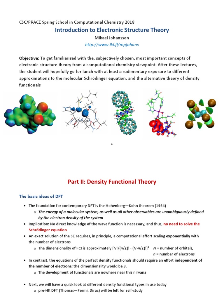 DFT Lectures | PDF | Density Functional Theory | Scientific Theories DFT Lectures | PDF | Density Functional Theory | Scientific Theories