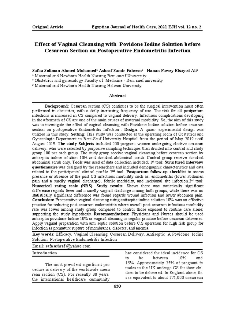 EJHC - Volume 12 - Issue 2 - Pages 630-643 | PDF | Caesarean Section | Childbirth
