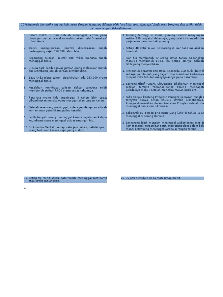Mading Fakta Unik | PDF