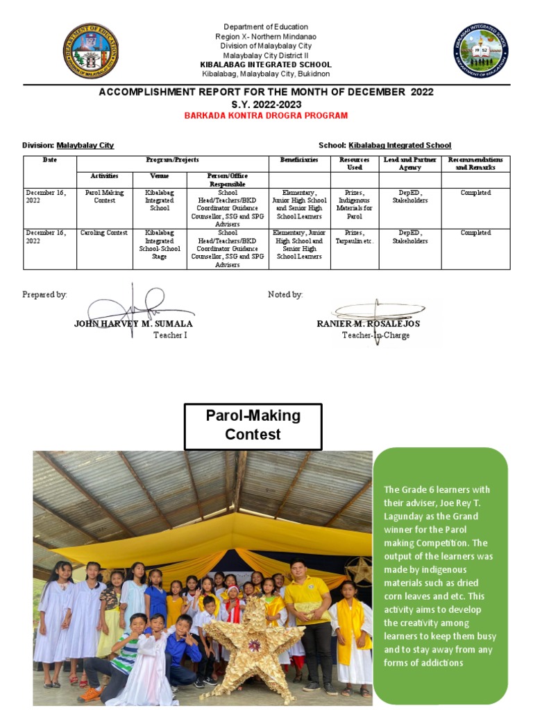 Kibalabag Is-Ndep Report-December 2022 | PDF