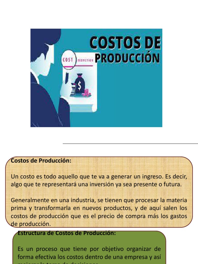 Estructura y Tipos de Costos de Producción | PDF | Costo | Costo marginal