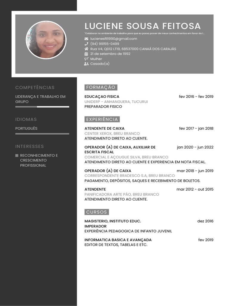 Currículo Luciene Sousa Feitosa | PDF