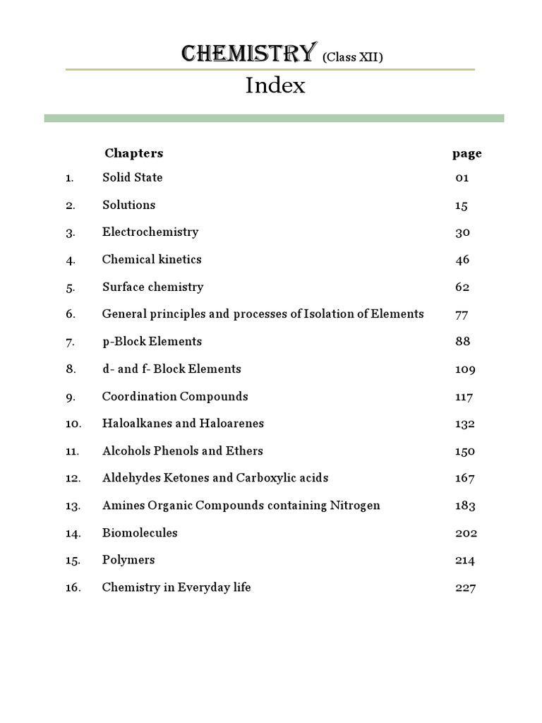 Class 12th Chemistry Worksheet | PDF | Crystal Structure | Electrochemistry