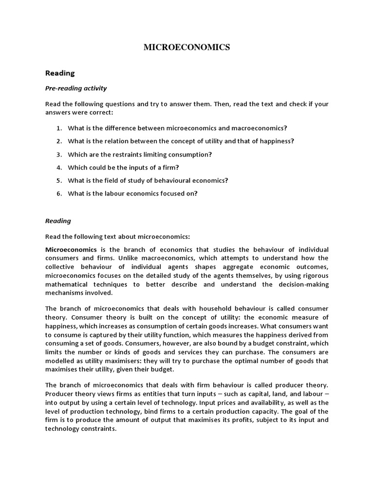 Microeconomics | PDF | Microeconomics | Economics