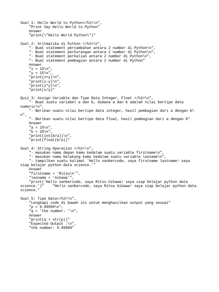 Tugas Sanbercode Hari-1 | PDF | Komputer