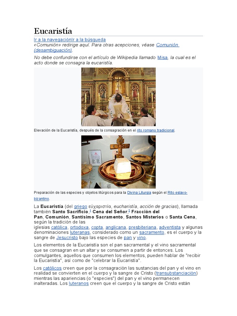 Eucaristía | PDF | eucaristía | Cristo (título)