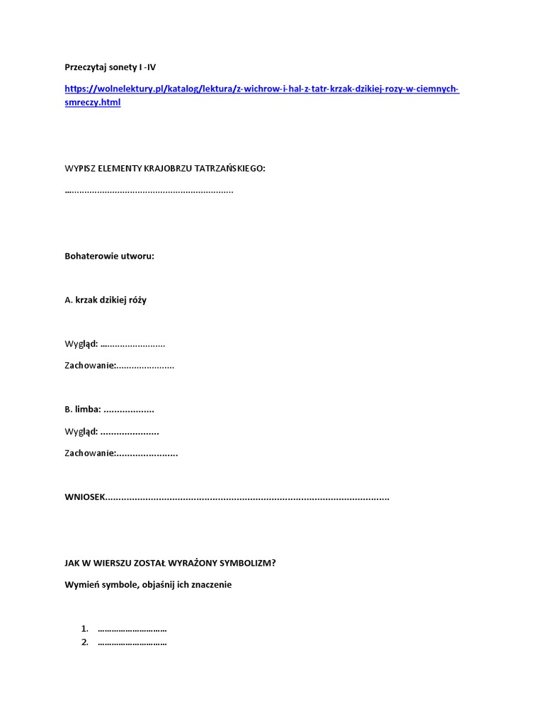 Krzak Dzikiej Róży - Karta | PDF