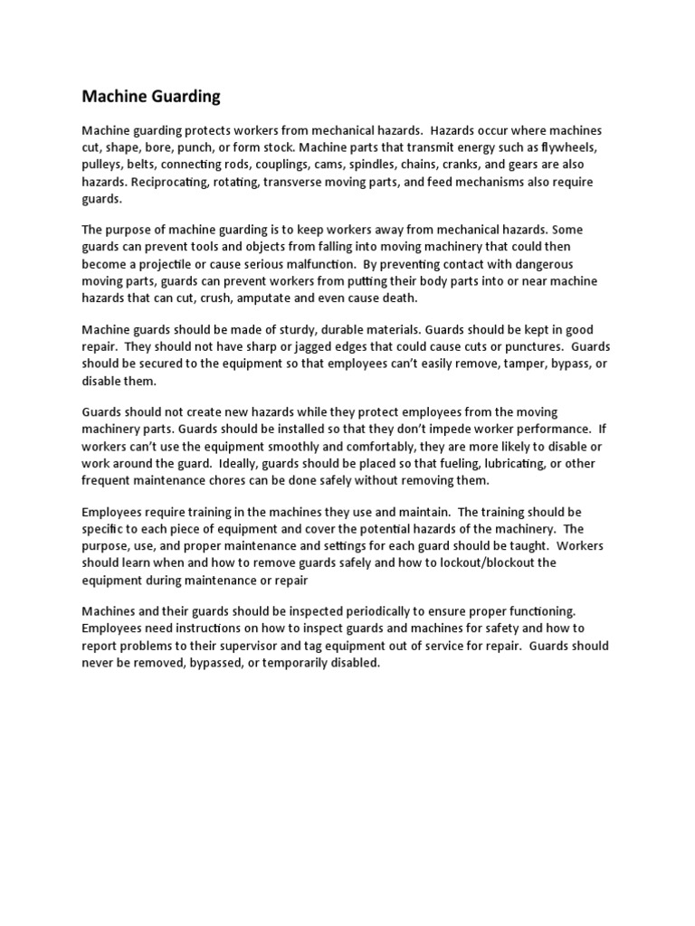 Protecting Workers from Mechanical Hazards: A Guide to Effective ...