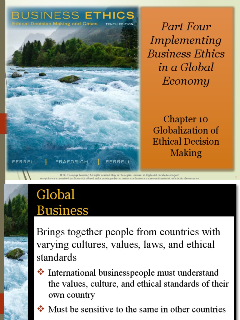 CH 10. Globalization of Ethical Decision Making. Ed.10 | PDF | Dumping (Pricing Policy) | Economics
