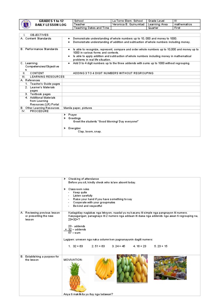 DLP in Mathematics 3 | PDF | Learning | Behavior Modification