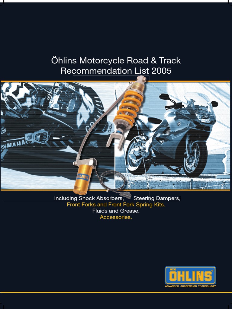 Öhlins Motorcycle Road & Track Recommendation List 2005 | PDF ...