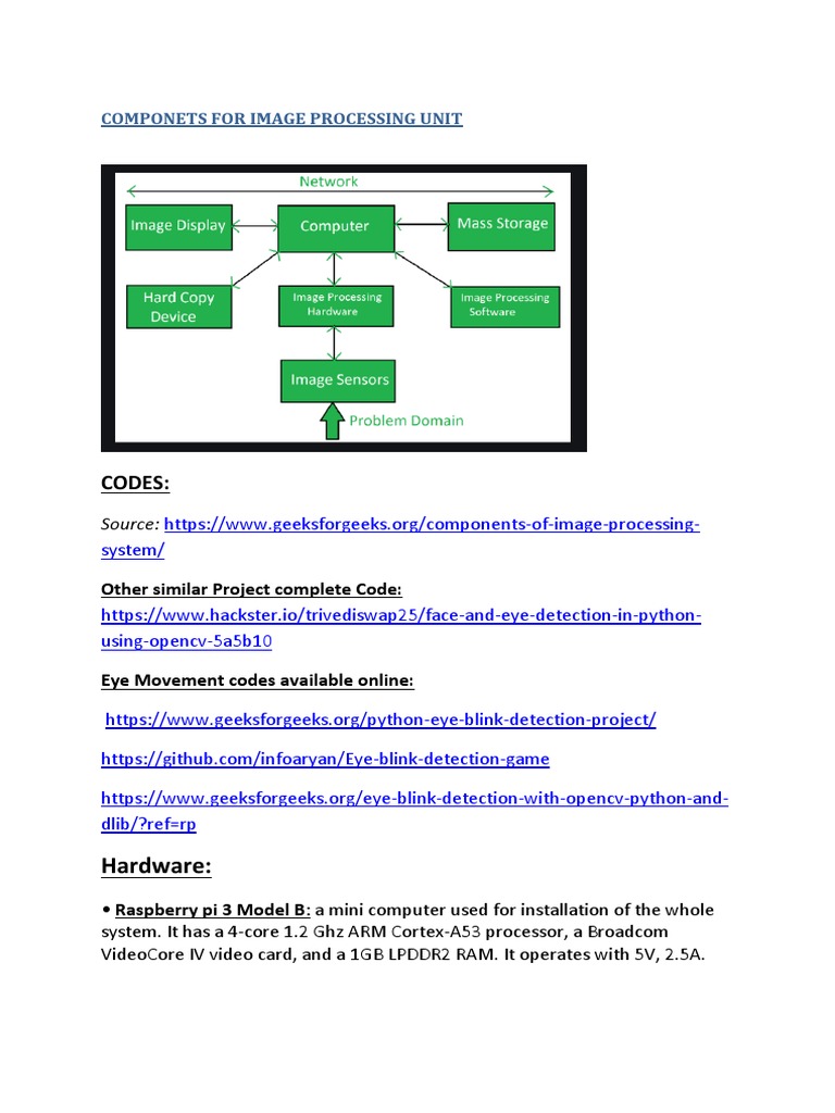 Componets For Image Processing Unit | PDF