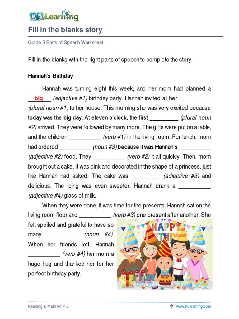 Grade 3 Grammar Story C | PDF | Verb | Part Of Speech
