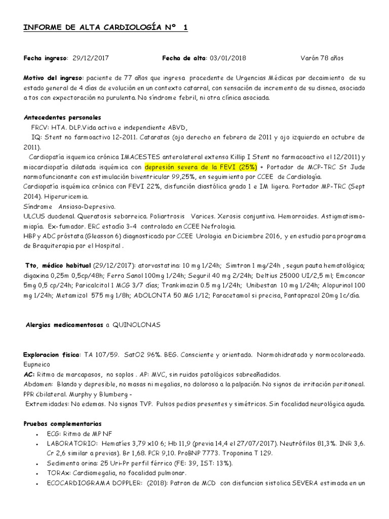 Ia Cardio 1 | PDF | Infarto de miocardio | Insuficiencia cardíaca