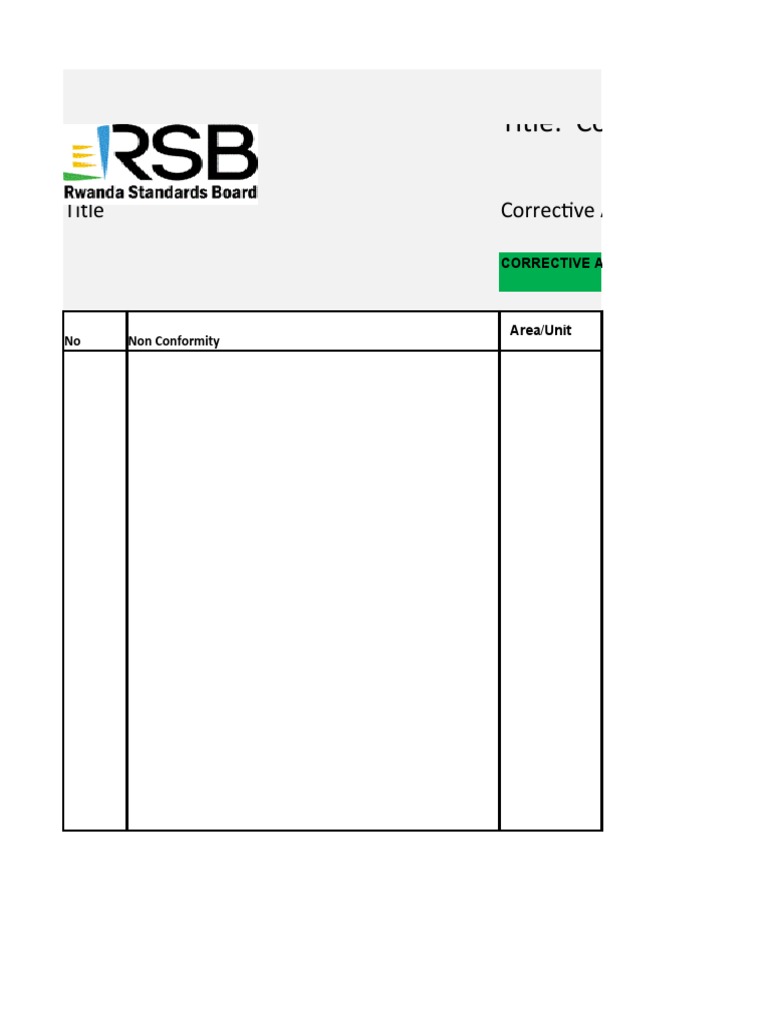 Corrective Action Log Template | PDF