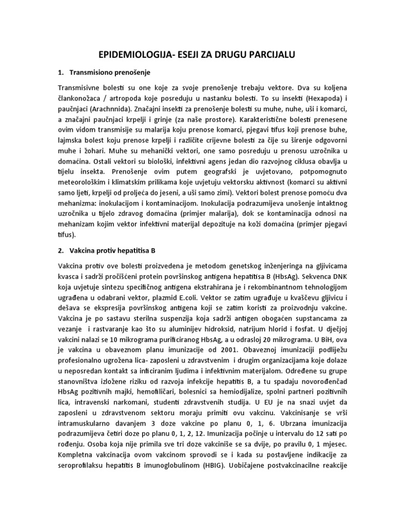 Epidemiologija Eseji 2 Parc | PDF