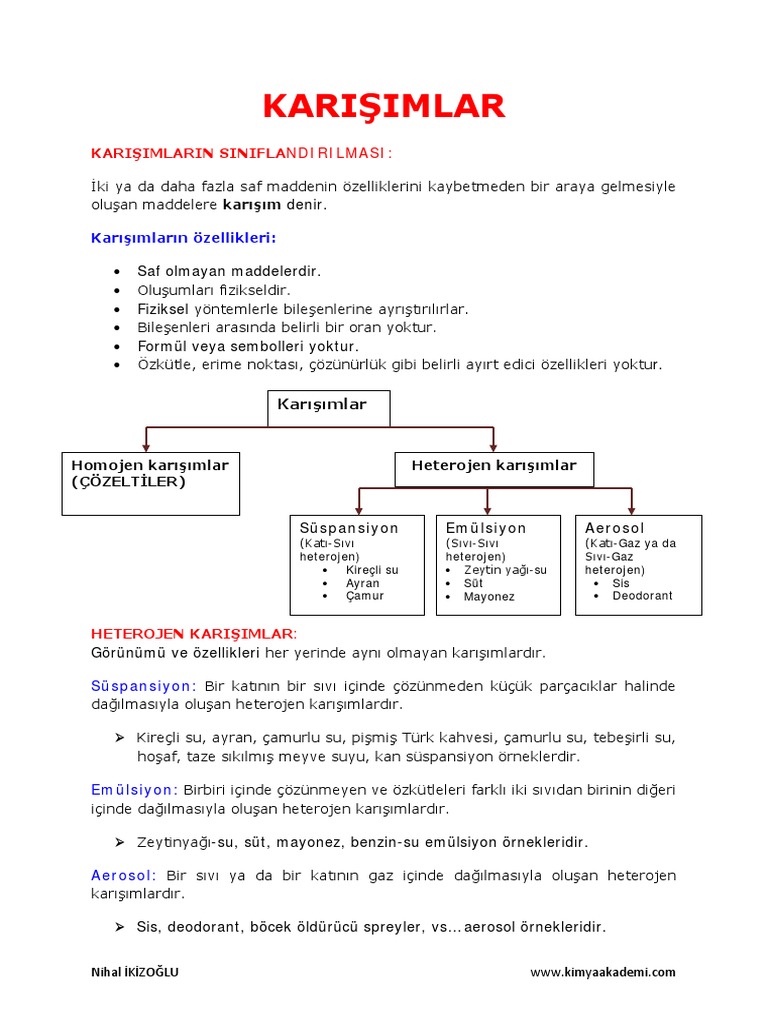 wb13 Karisimlar Siniflandirma Ayristirma | PDF