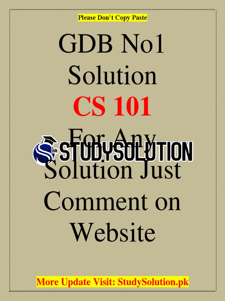 CS101 GDB 1 Sol | PDF
