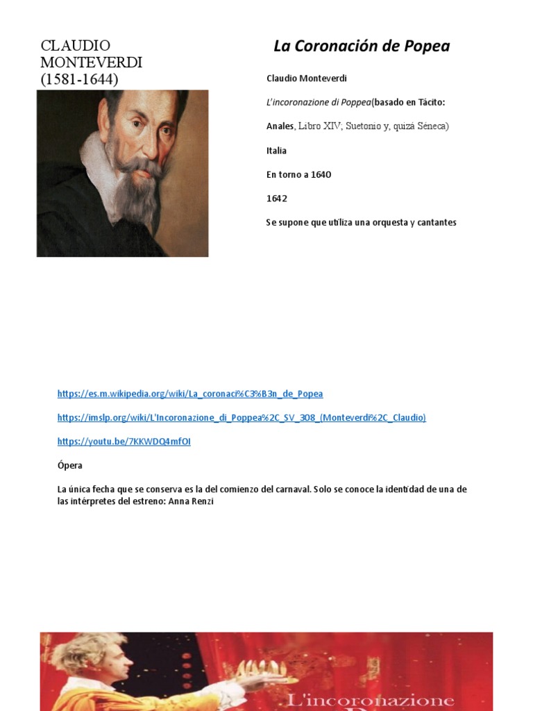 Monteverdi y La Coronación de Popea | PDF