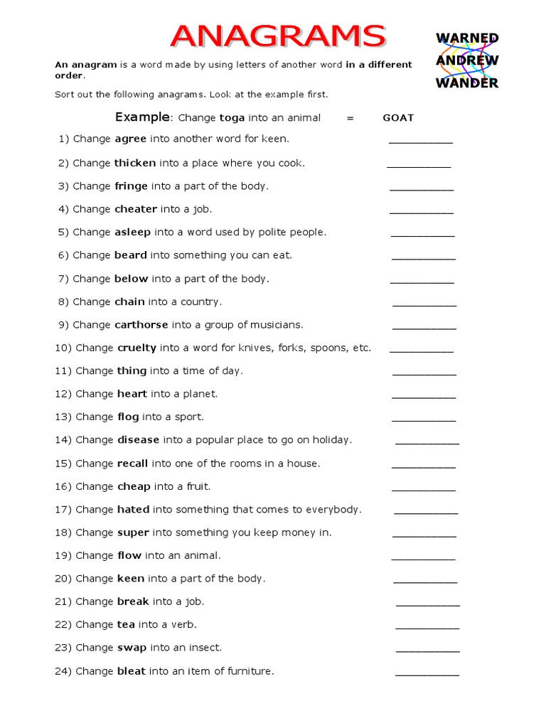 Anagram Solver - Sort Letters into New Words | PDF